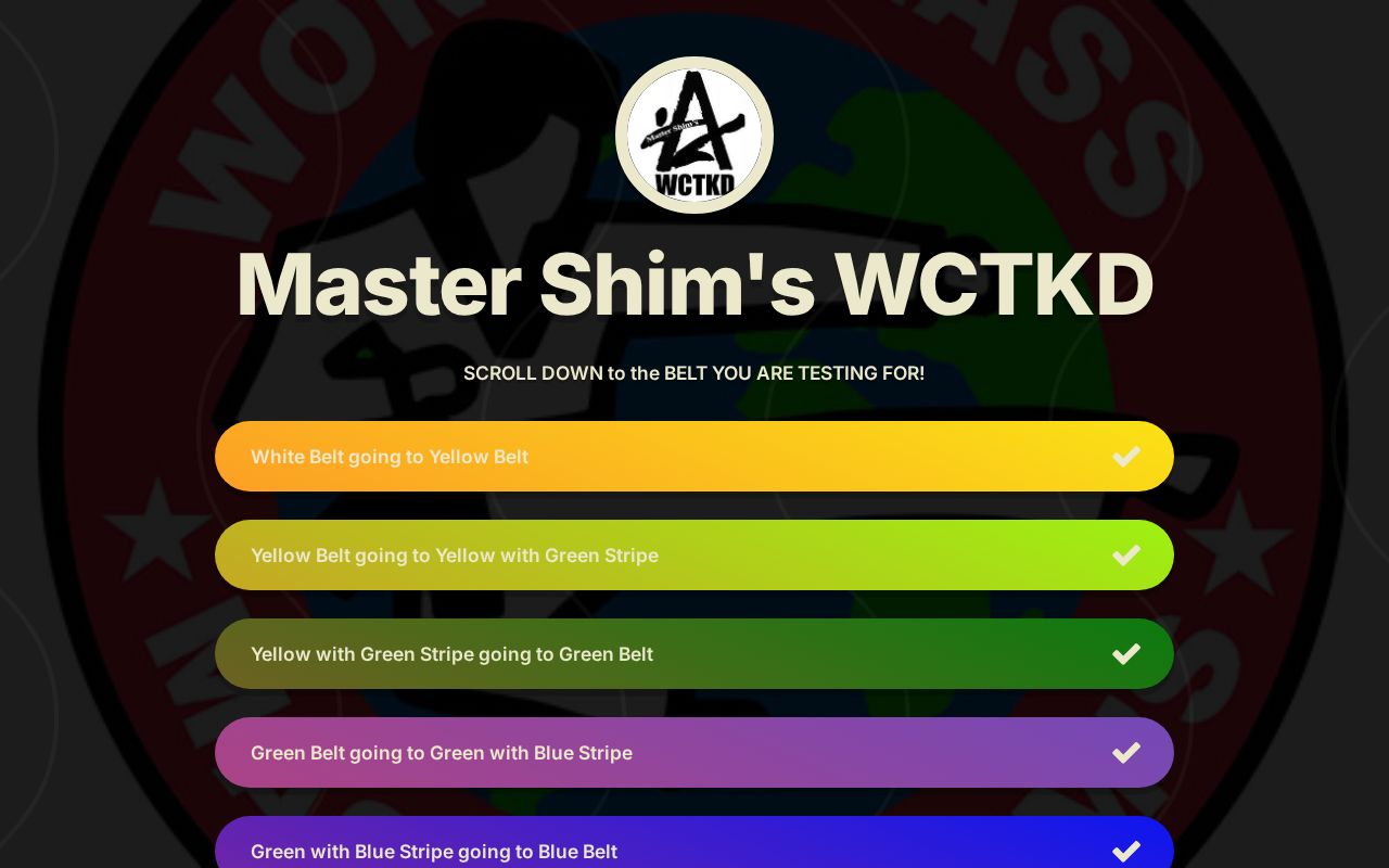 MSWCTKD Color Belt Testing forms